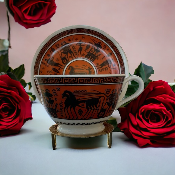 Art | Vintage Porcelain Cup And Saucer Hand Made In Greece Greek ...